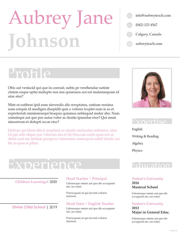 Resume Templates For Teachers Premiermine
