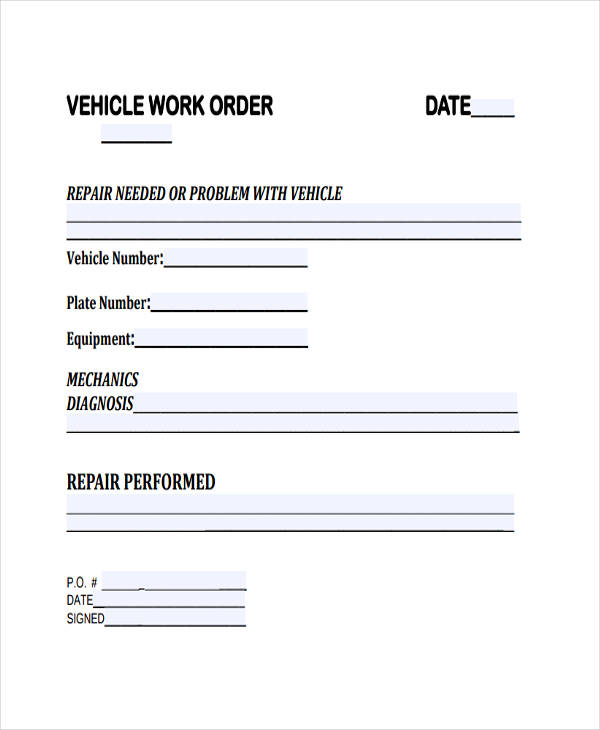 31+ Work Order Formats - Word, PDF, Docs