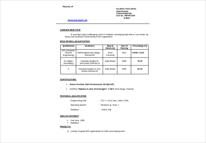  Sample Objective For Resume For Freshers Sutajoyo