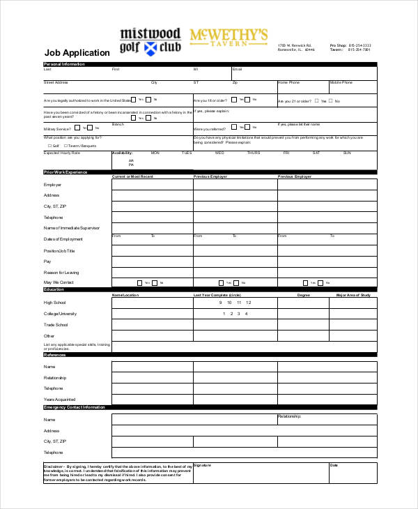 41+ Application Templates in PDF