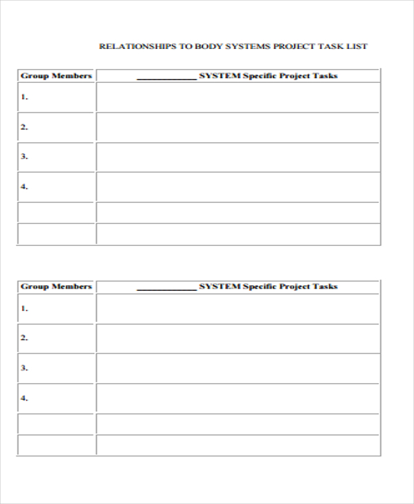 20+ Free Task List Templates