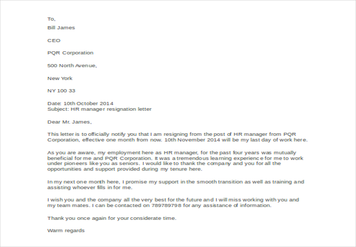 Resignation Letter To Hr Database Letter Template Collection Vrogue