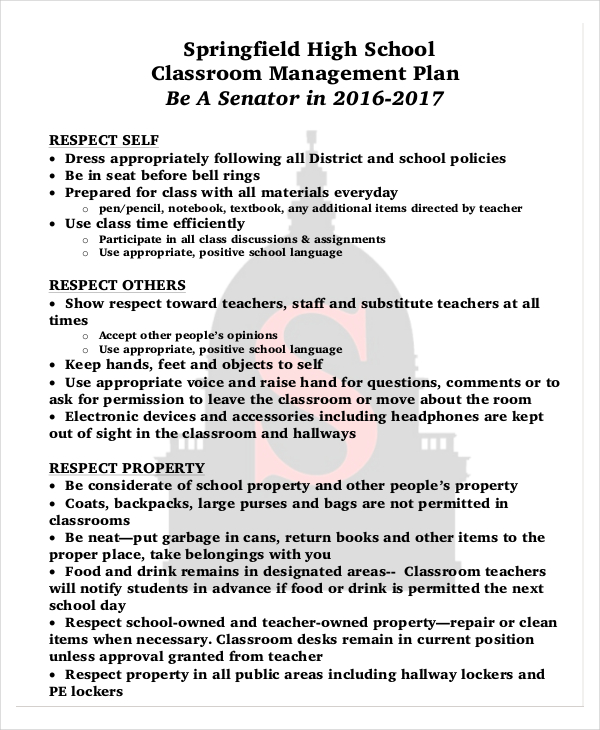 18+ Classroom Management Plan Templates - Free PDF, Word Format Download