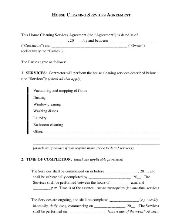 Free Commercial Cleaning Contract Templates Awesome Template Collections