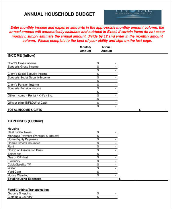 Annual Budget Templates 15 Free Doc PDF Xlsx Formats Samples 