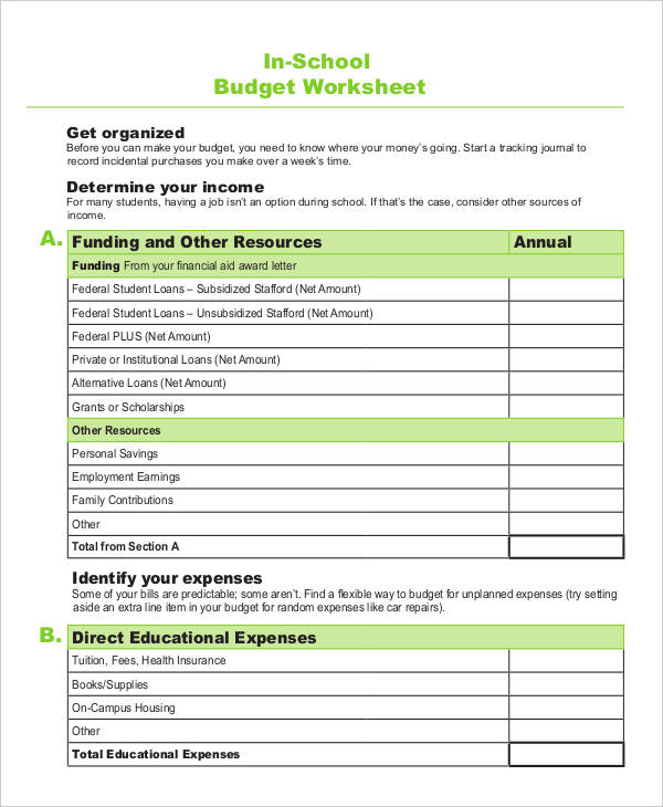 9+ School Budget Templates - Word, PDF, Excel