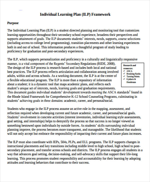 Learning Plan Template 15 Samples Examples Format Download