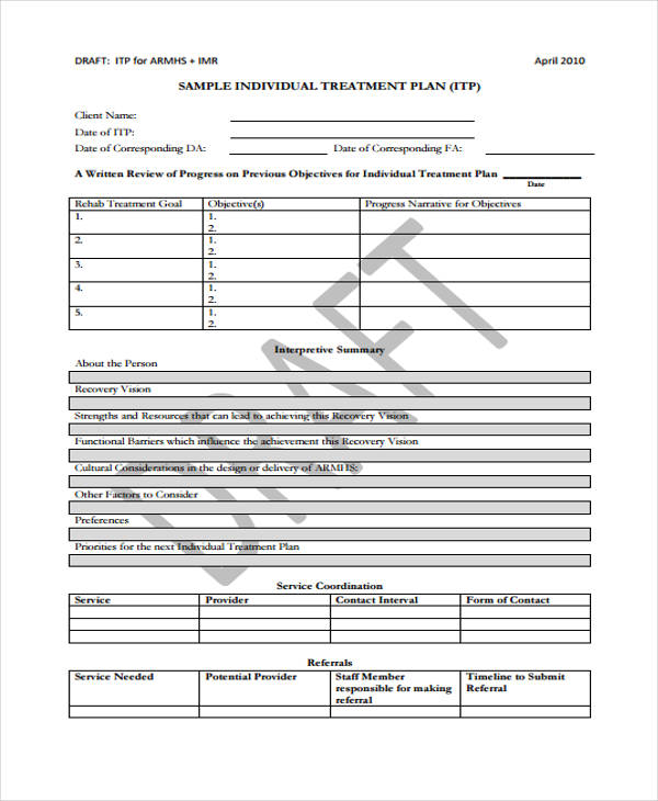 35+ Treatment Plan Templates
