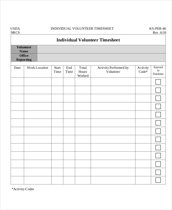 30+ Printable Timesheet Templates - Word, PDF