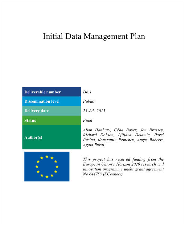 7+ Data Management Plan Templates -Free Sample, Example Format Download