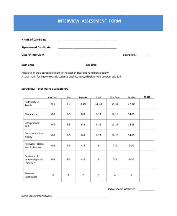 32+ Assessment Forms in PDF