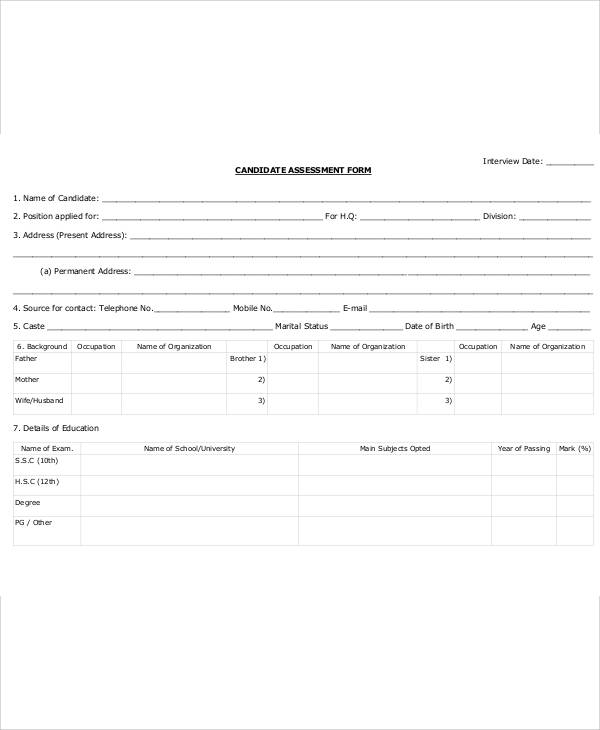 32+ Assessment Forms in PDF