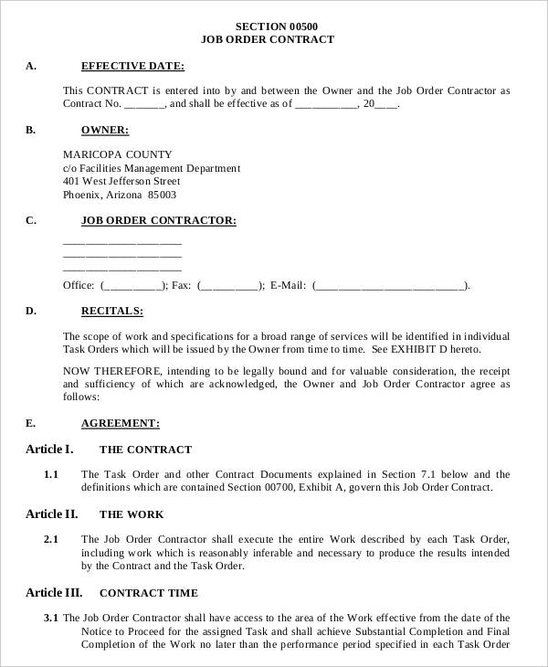 11 Job Order Forms Free Sample Example Format Download