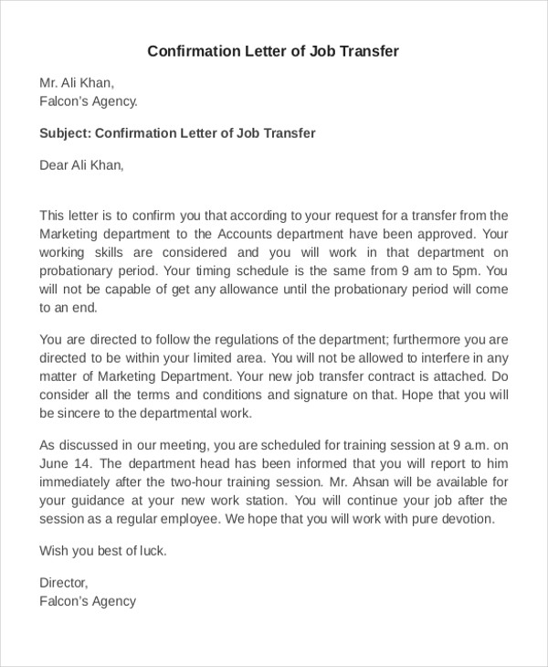 26+ Transfer Letter Templates in PDF