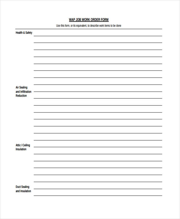 31+ Work Order Formats - Word, PDF, Docs