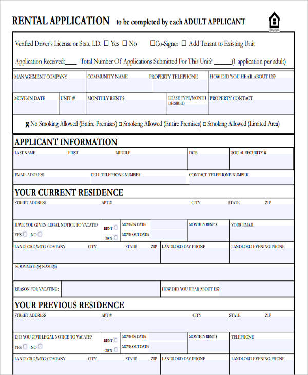 28+ Rental Application in PDF