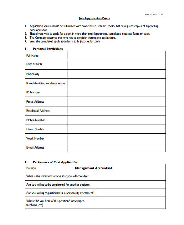 33+ Job Application Templates