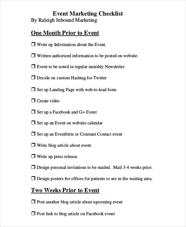 48+ Checklist Templates in Word