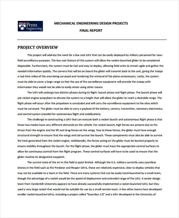 Engineering Project Report Sample Master Template