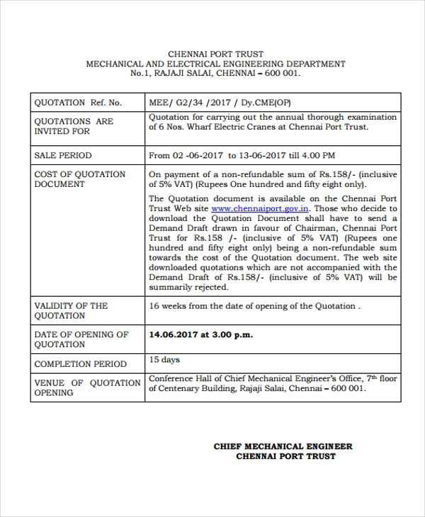 9+ Engineering Quotation Templates - AI, PSD, Google docs, Apple pages