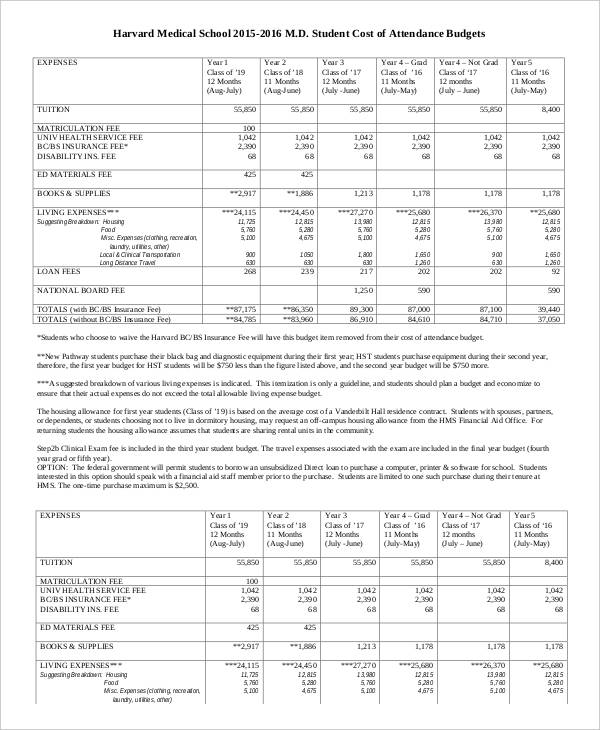 9 School Budget Templates Word PDF Excel