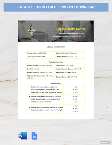 Free 42+ Medical Report Samples , Word, PDF, Photoshop, Illustrator ...