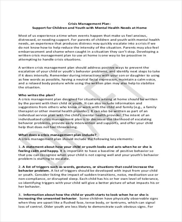 Crisis Management Plan Templates 12 Free Word PDF Format Download