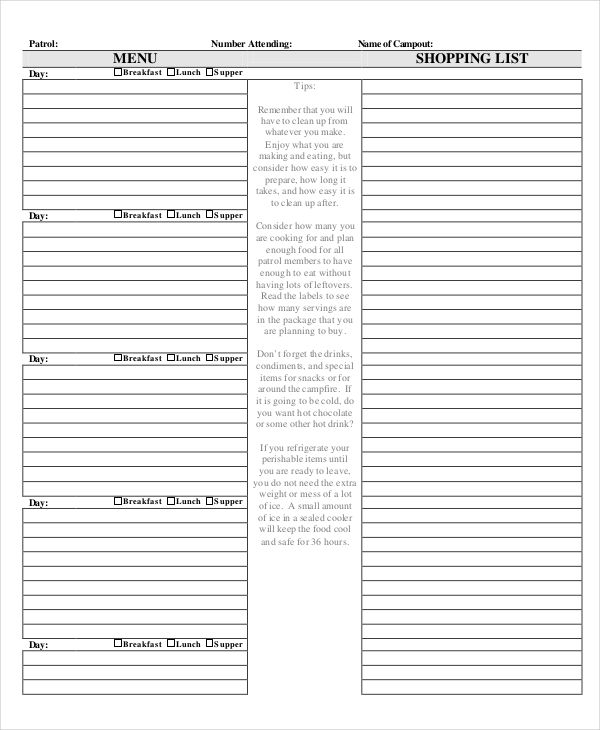 7+ Menu List Templates - Free Samples, Examples Format Download