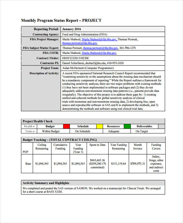 39+ Monthly Report Templates in PDF