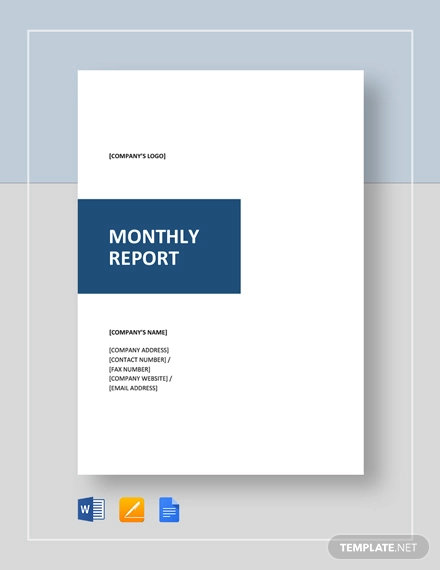 49 Monthly Report Format Templates Word PDF Google Docs Apple Pages