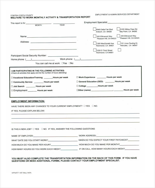 64 Monthly Report Samples Word Docs