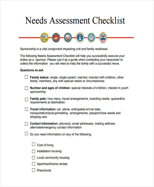 16+ Assessment Checklist Templates - Free Sample ,Example Format Download