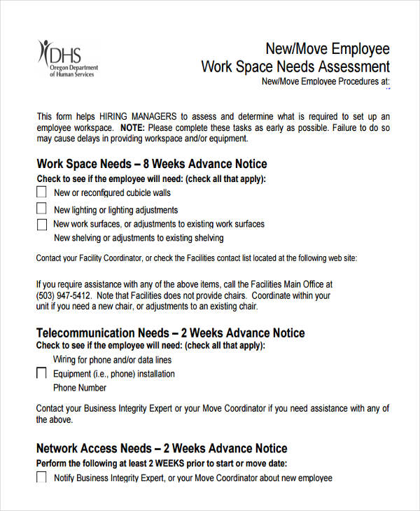 19+ Needs Assessment Form Templates