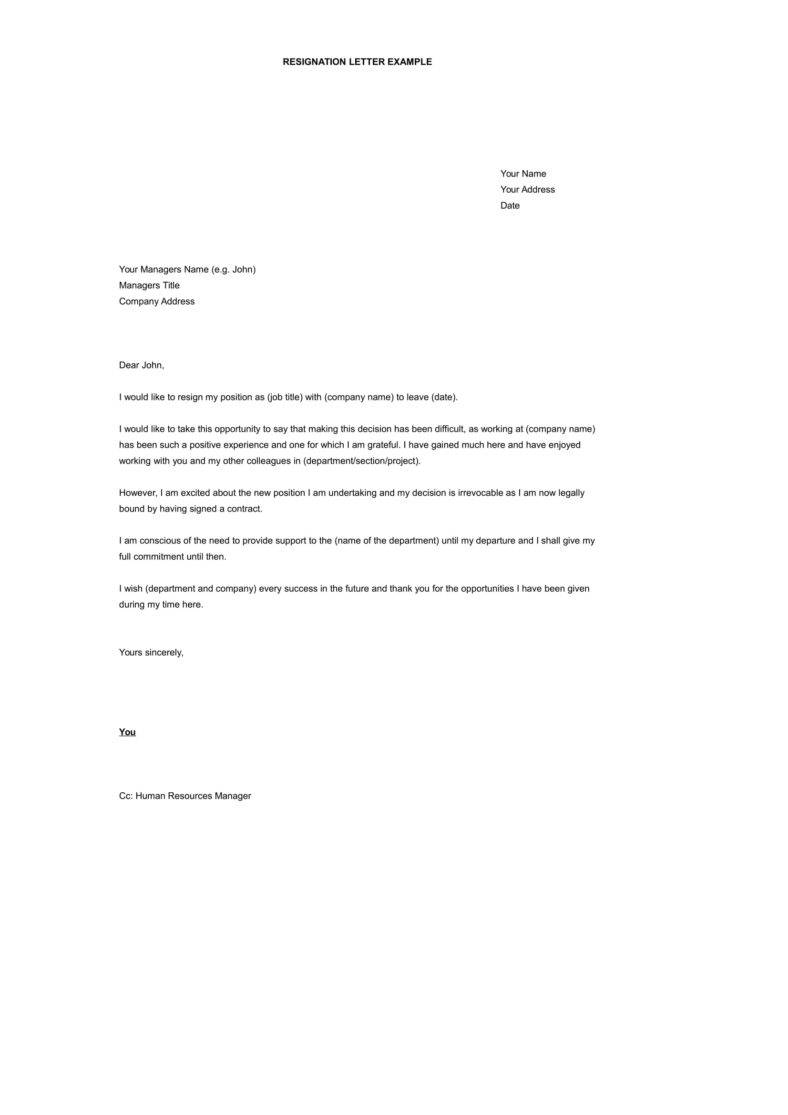 Resignation Letter To Hr Database Letter Template Collection