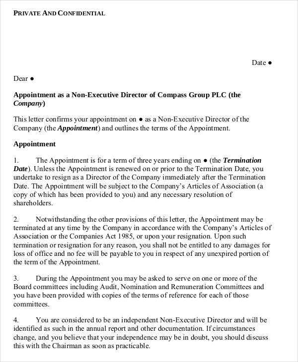 12+ Standard Appointment Letter Templates - Free Sample, Example Format ...