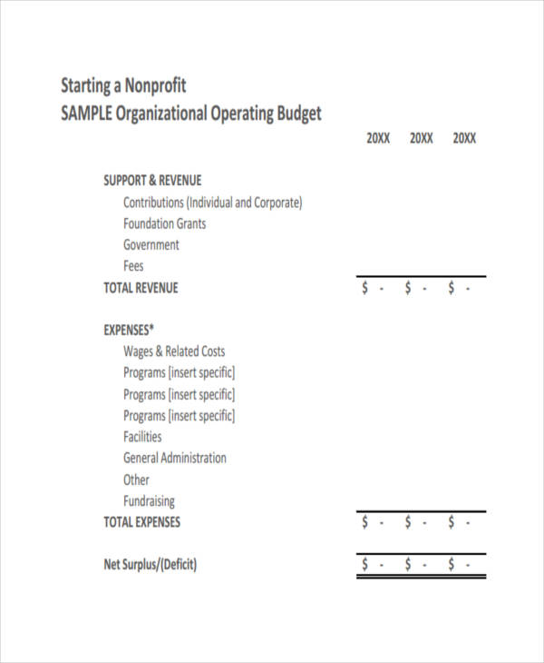 11 Nonprofit Budget Templates Word PDF Excel 11 Nonprofit Budget Templates Word PDF Excel