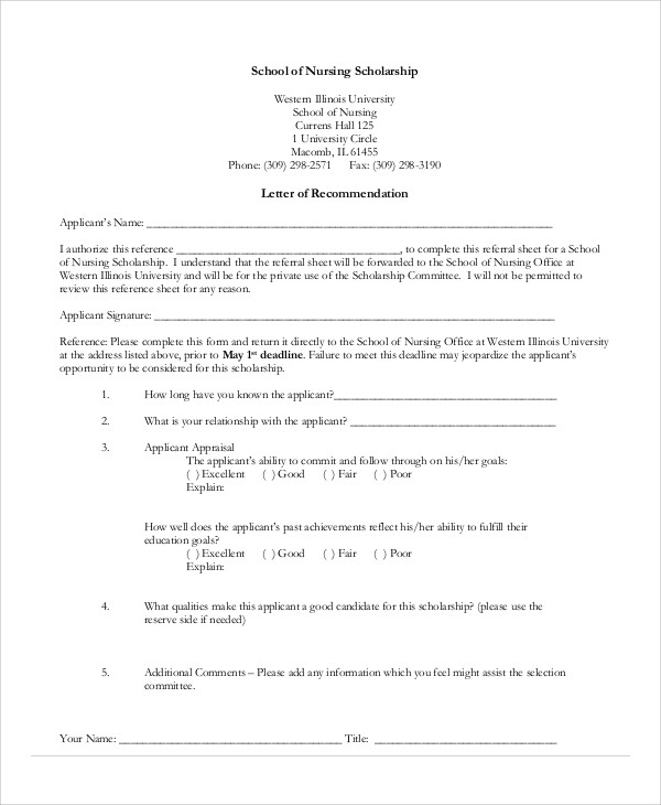 13+ Sample Nursing Reference Letter - Sample, Example Format Download