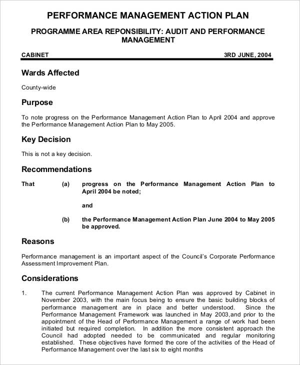 10+ Performance Action Plan Templates - Free Sample, Example Format ...