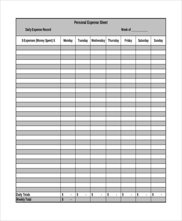 33+ Expense Sheet Templates