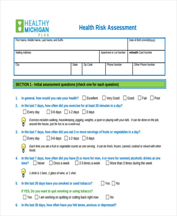 25+ Sample Risk Assessment Forms