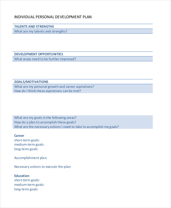 23+ Individual Development Plan Templates -Free Sample, Example Format ...