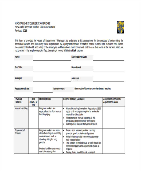 41+ Risk Assessment Templates in PDF