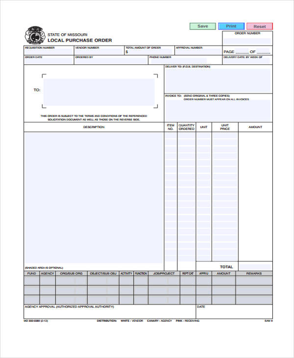 12+ Purchase Order Samples