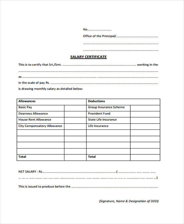 26+ Salary Certificate Formats - PDF, Word