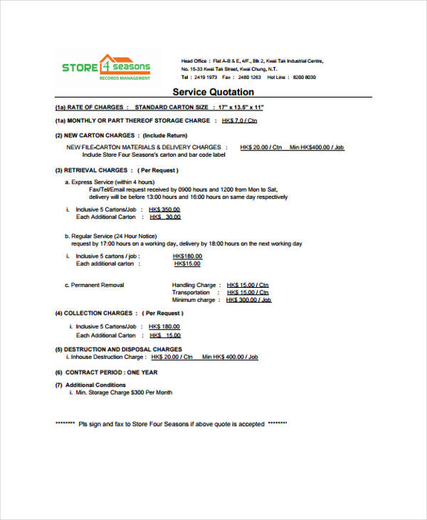 16+ Service Quotation Templates - Word, Excel, PDF