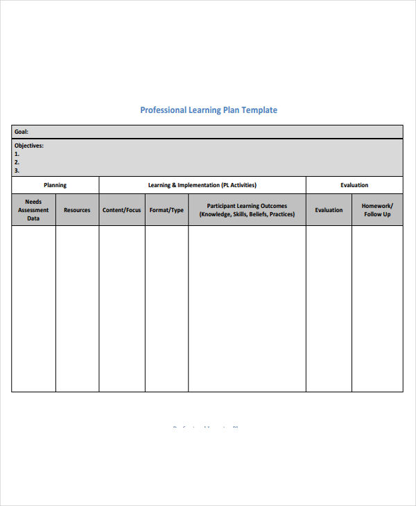 Learning Plan Template - 15+ Samples, Examples Format Download
