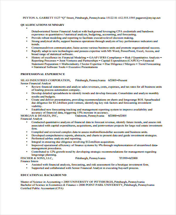 28+ Finance Resumes in PDF