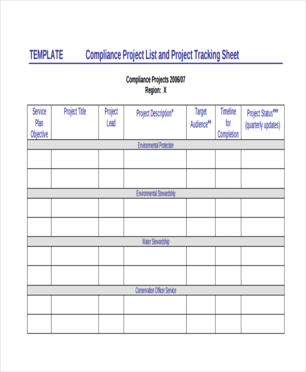 7+ Project List Templates - Free Samples, Examples Format Download