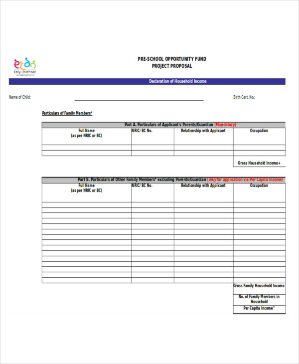 Proposal Excel Template