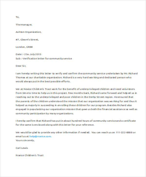 45 Free Service Letters